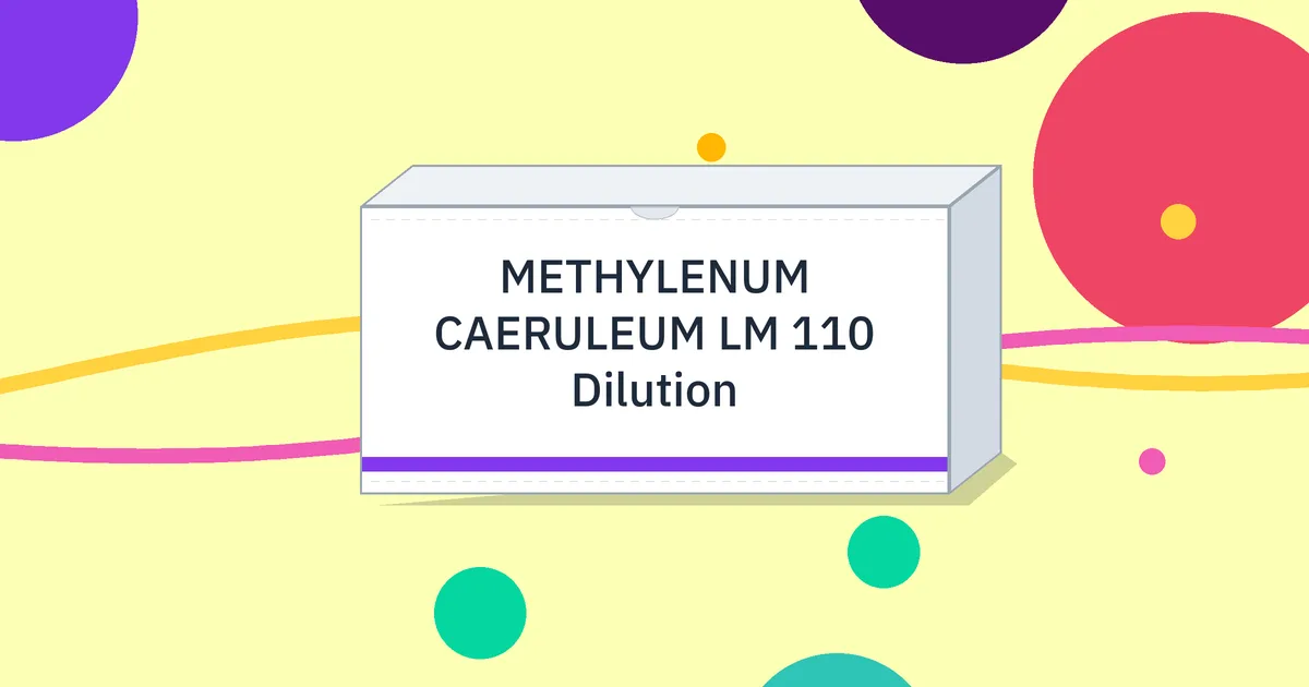 Symbolbild: Packung mit der Aufschrift METHYLENUM CAERULEUM LM 110 Dilution (PZN 13607324) – Verfügbarkeit und Bezug in Apotheken in Frankfurt am Main