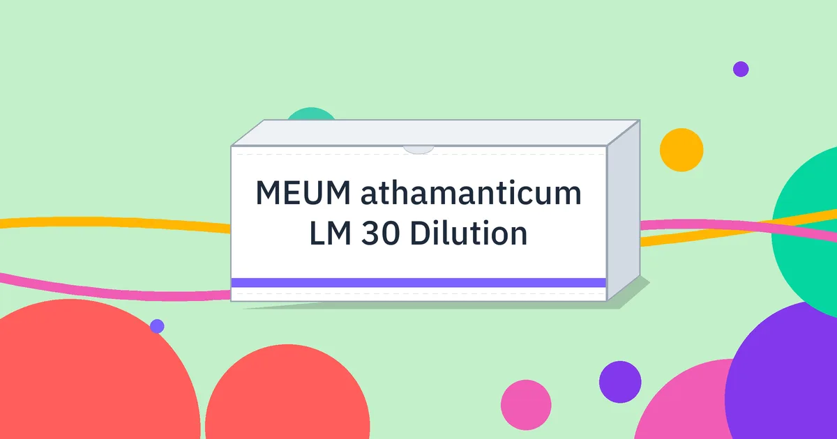 Symbolbild: Packung mit der Aufschrift MEUM athamanticum LM 30 Dilution (PZN 13607703) – Verfügbarkeit und Bezug in Apotheken in Frankfurt am Main