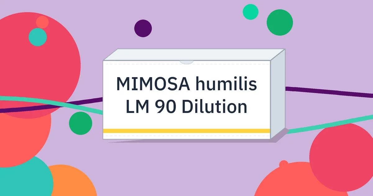 Symbolbild: Packung mit der Aufschrift MIMOSA humilis LM 90 Dilution (PZN 13608677) – Verfügbarkeit und Bezug in Apotheken in Frankfurt am Main