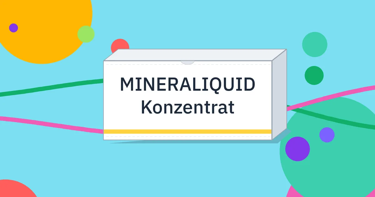 Symbolbild: Packung mit der Aufschrift MINERALIQUID Konzentrat (PZN 15405464) – Verfügbarkeit und Bezug in Apotheken in Frankfurt am Main