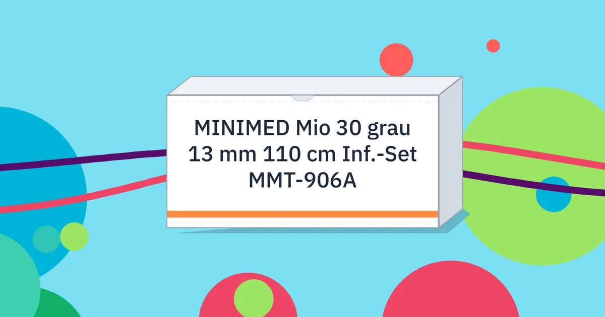 Symbolbild: Packung mit der Aufschrift MINIMED Mio 30 grau 13 mm 110 cm Inf.-Set MMT-906A (PZN 16759170) – Verfügbarkeit und Bezug in Apotheken in Frankfurt am Main