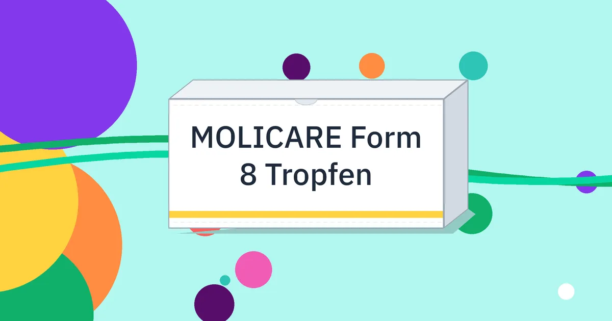 Symbolbild: Packung mit der Aufschrift MOLICARE Form 8 Tropfen (PZN 17633790) – Verfügbarkeit und Bezug in Apotheken in Frankfurt am Main