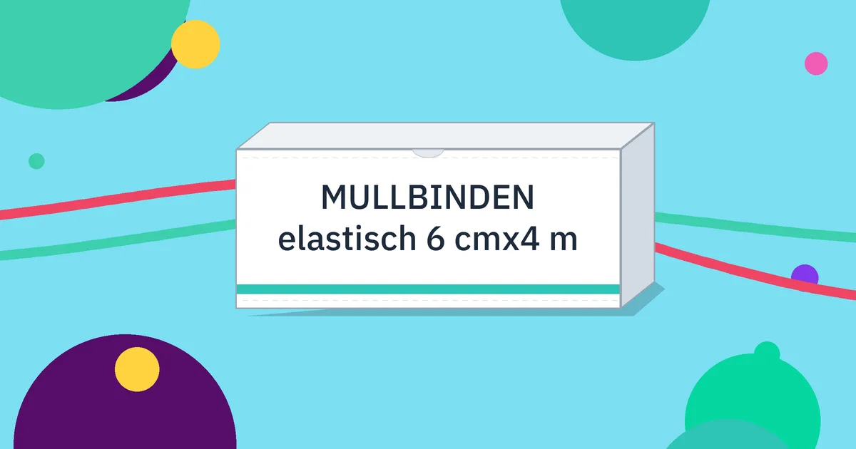 Symbolbild: Packung mit der Aufschrift MULLBINDEN elastisch 6 cmx4 m (PZN 01651780) – Verfügbarkeit und Bezug in Apotheken in Frankfurt am Main
