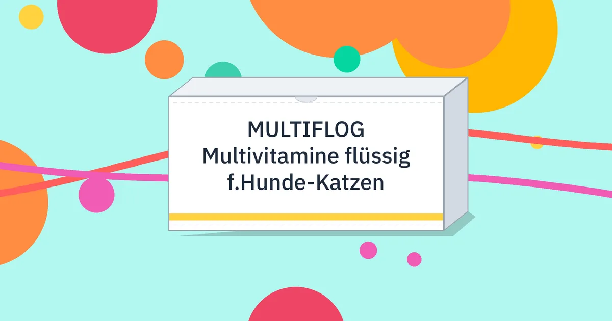 Symbolbild: Packung mit der Aufschrift MULTIFLOG Multivitamine flüssig f.Hunde-Katzen (PZN 17397958) – Verfügbarkeit und Bezug in Apotheken in Frankfurt am Main
