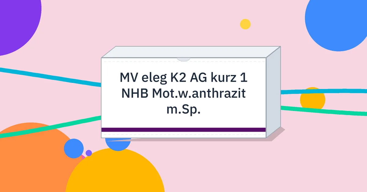 Symbolbild: Packung mit der Aufschrift MV eleg K2 AG kurz 1 NHB Mot.w.anthrazit m.Sp. (PZN 15712025) – Verfügbarkeit und Bezug in Apotheken in Frankfurt am Main