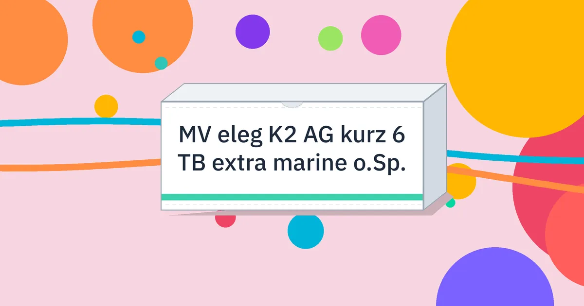Symbolbild: Packung mit der Aufschrift MV eleg K2 AG kurz 6 TB extra marine o.Sp. (PZN 14605830) – Verfügbarkeit und Bezug in Apotheken in Frankfurt am Main