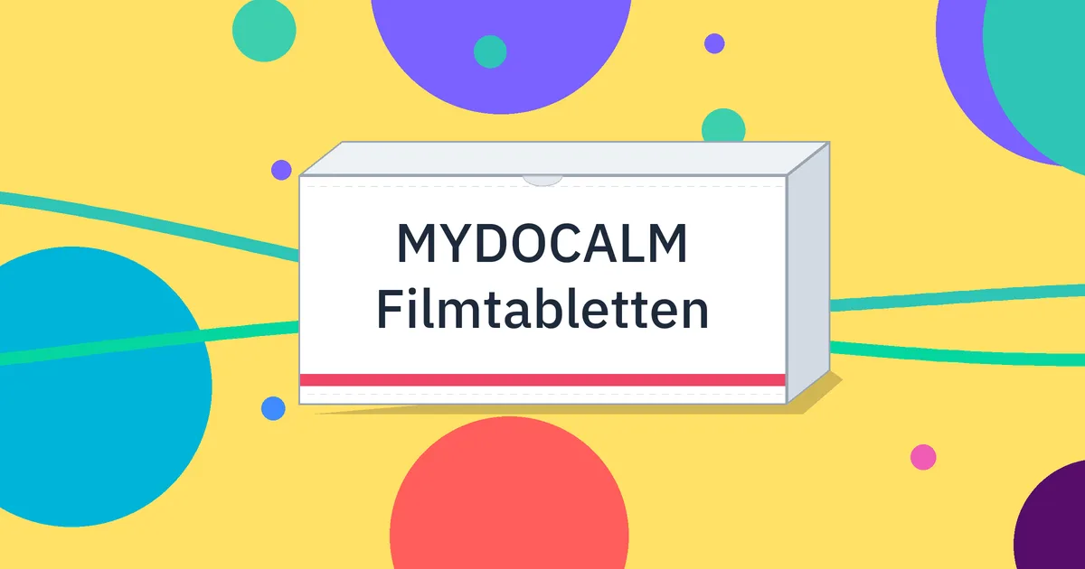 Symbolbild: Packung mit der Aufschrift MYDOCALM Filmtabletten (PZN 04812373) – Verfügbarkeit und Bezug in Apotheken in Frankfurt am Main