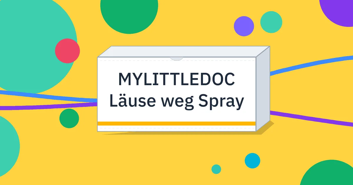 Symbolbild: Packung mit der Aufschrift MYLITTLEDOC Läuse weg Spray (PZN 17882346) – Verfügbarkeit und Bezug in Apotheken in Frankfurt am Main