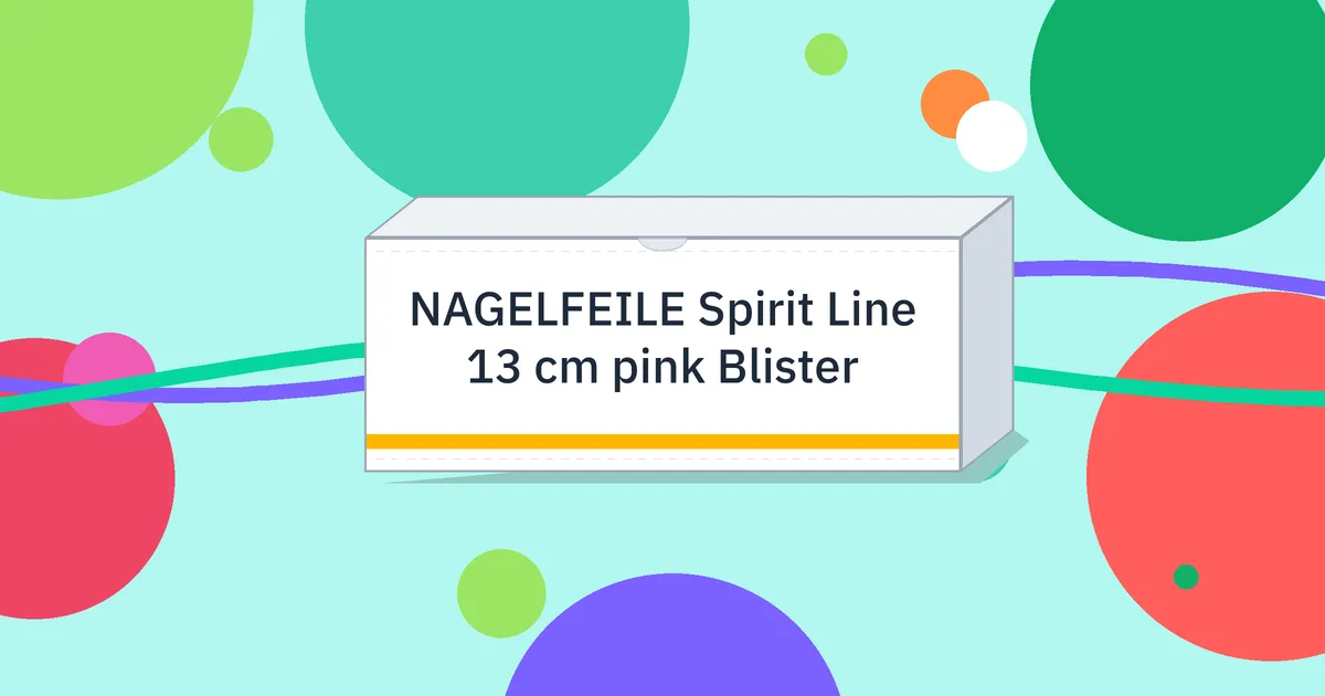 Symbolbild: Packung mit der Aufschrift NAGELFEILE Spirit Line 13 cm pink Blister (PZN 01579999) – Verfügbarkeit und Bezug in Apotheken in Frankfurt am Main