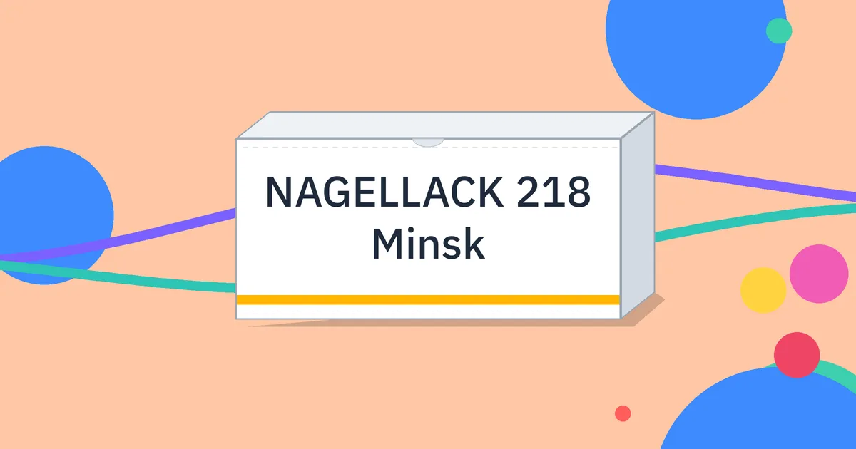 Symbolbild: Packung mit der Aufschrift NAGELLACK 218 Minsk (PZN 10850478) – Verfügbarkeit und Bezug in Apotheken in Frankfurt am Main
