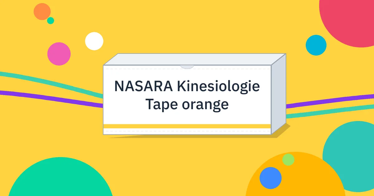 Symbolbild: Packung mit der Aufschrift NASARA Kinesiologie Tape orange (PZN 03427377) – Verfügbarkeit und Bezug in Apotheken in Frankfurt am Main