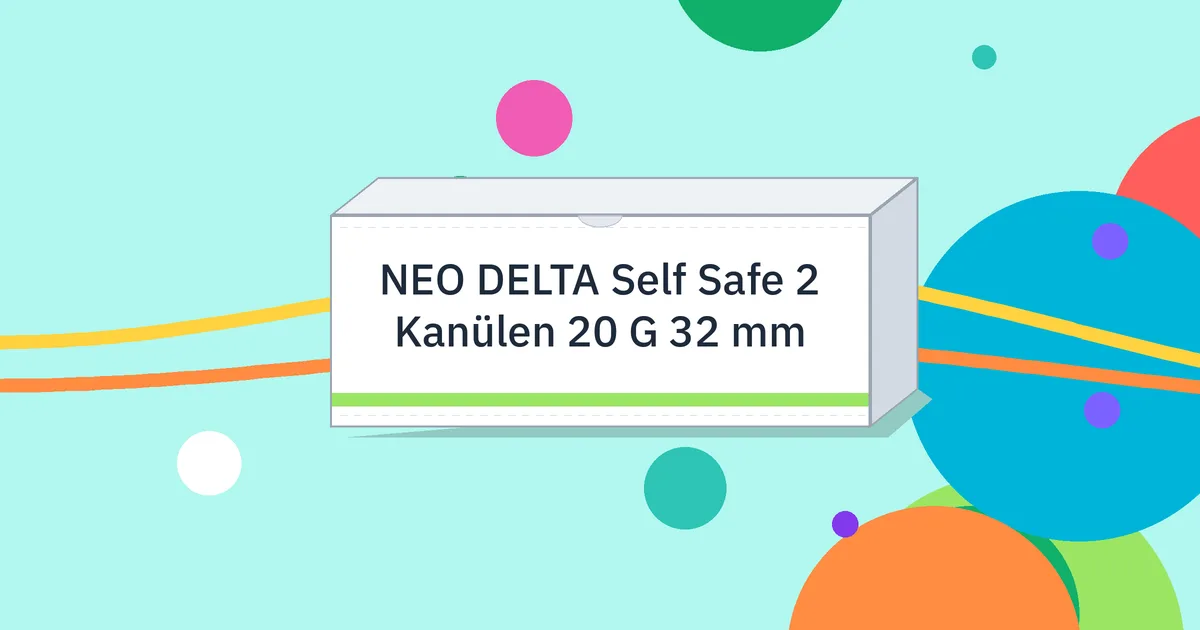Symbolbild: Packung mit der Aufschrift NEO DELTA Self Safe 2 Kanülen 20 G 32 mm (PZN 07767153) – Verfügbarkeit und Bezug in Apotheken in Frankfurt am Main