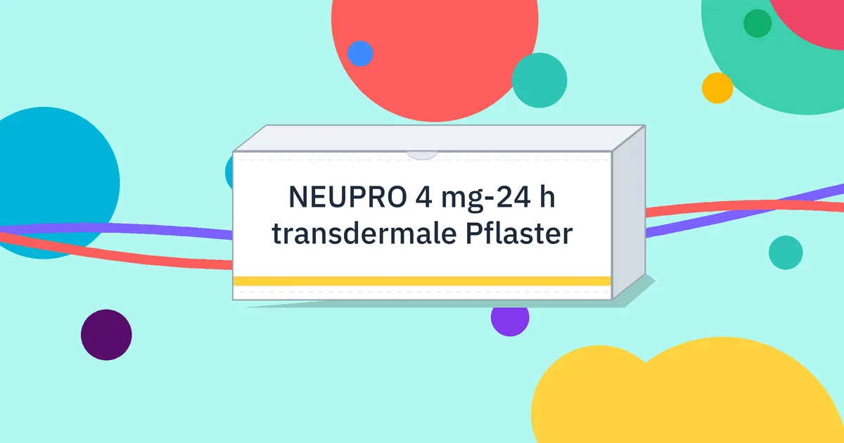 Symbolbild: Packung mit der Aufschrift NEUPRO 4 mg-24 h transdermale Pflaster (PZN 05381610) – Verfügbarkeit und Bezug in Apotheken in Frankfurt am Main