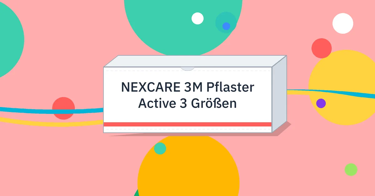 Symbolbild: Packung mit der Aufschrift NEXCARE 3M Pflaster Active 3 Größen (PZN 10107058) – Verfügbarkeit und Bezug in Apotheken in Frankfurt am Main