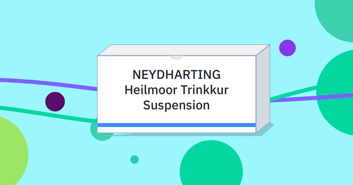 Symbolbild: Packung mit der Aufschrift NEYDHARTING Heilmoor Trinkkur Suspension (PZN 00139850) – Verfügbarkeit und Bezug in Apotheken in Frankfurt am Main