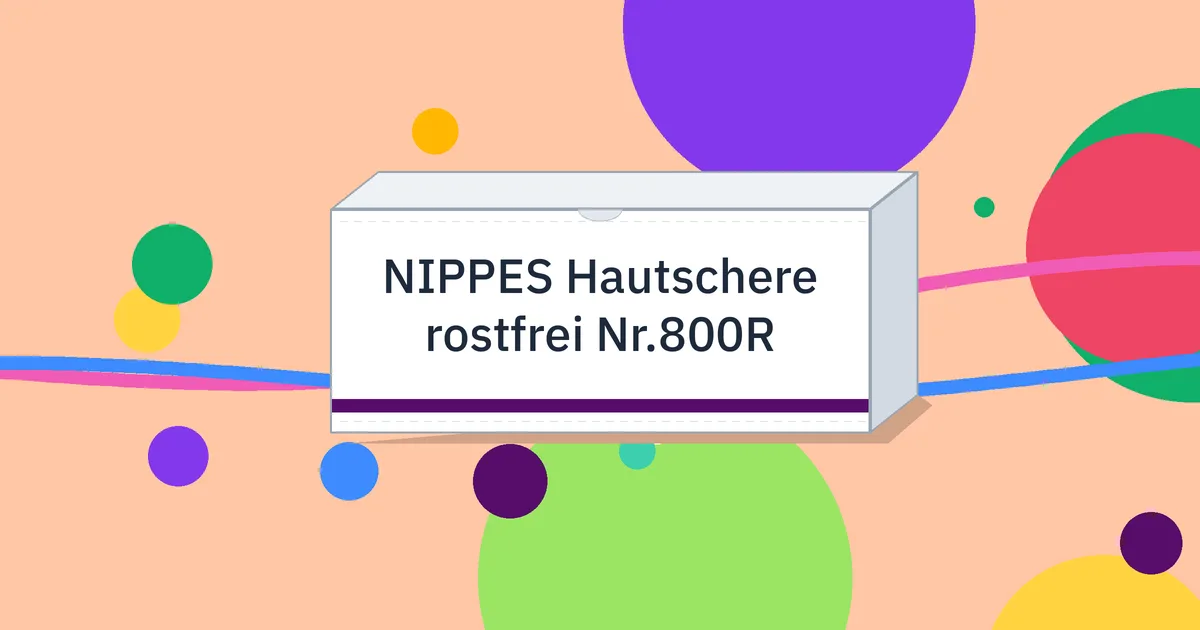 Symbolbild: Packung mit der Aufschrift NIPPES Hautschere rostfrei Nr.800R (PZN 07798113) – Verfügbarkeit und Bezug in Apotheken in Frankfurt am Main