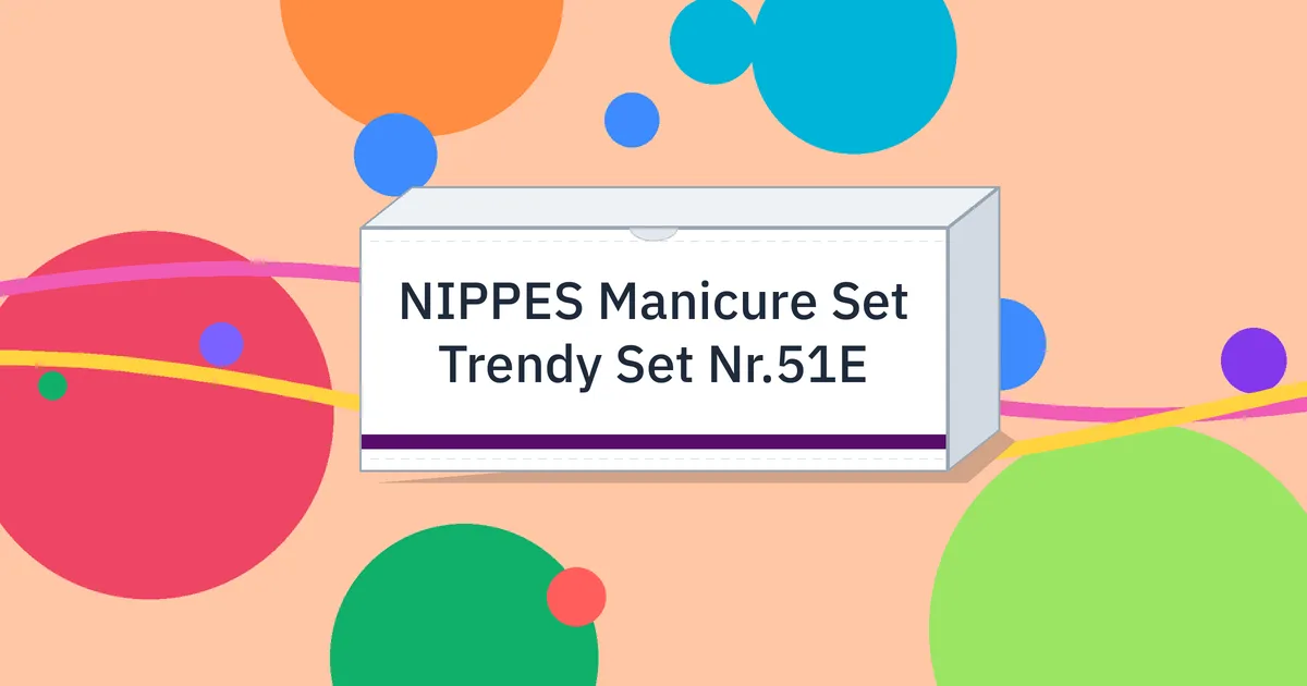 Symbolbild: Packung mit der Aufschrift NIPPES Manicure Set Trendy Set Nr.51E (PZN 06339225) – Verfügbarkeit und Bezug in Apotheken in Frankfurt am Main