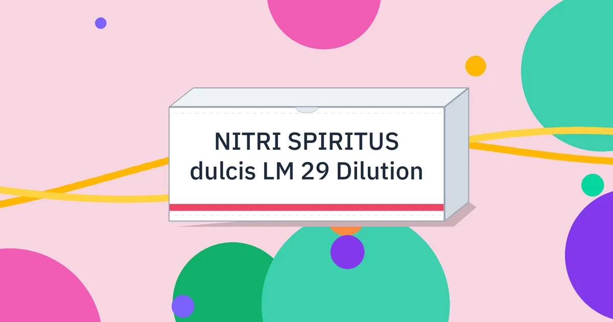 Symbolbild: Packung mit der Aufschrift NITRI SPIRITUS dulcis LM 29 Dilution (PZN 13619793) – Verfügbarkeit und Bezug in Apotheken in Frankfurt am Main