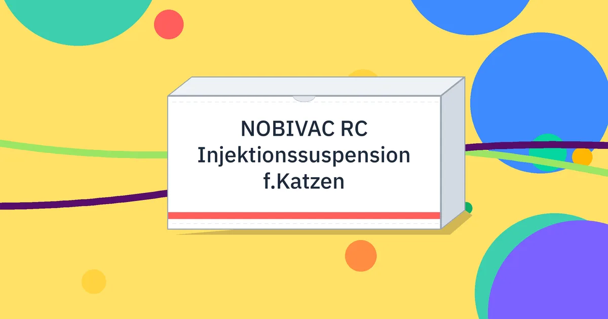 Symbolbild: Packung mit der Aufschrift NOBIVAC RC Injektionssuspension f.Katzen (PZN 12569231) – Verfügbarkeit und Bezug in Apotheken in Frankfurt am Main