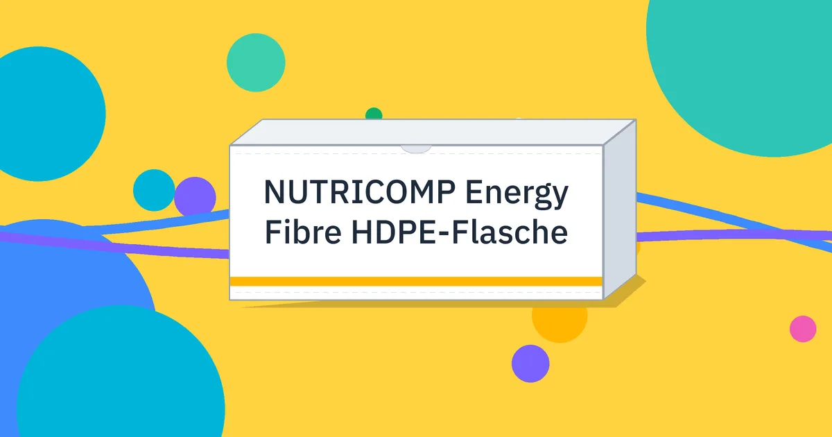 Symbolbild: Packung mit der Aufschrift NUTRICOMP Energy Fibre HDPE-Flasche (PZN 11134063) – Verfügbarkeit und Bezug in Apotheken in Frankfurt am Main