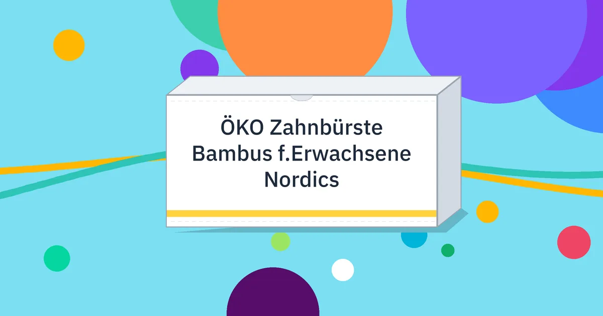 Symbolbild: Packung mit der Aufschrift ÖKO Zahnbürste Bambus f.Erwachsene Nordics (PZN 18054025) – Verfügbarkeit und Bezug in Apotheken in Frankfurt am Main