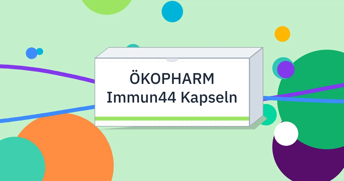 Symbolbild: Packung mit der Aufschrift ÖKOPHARM Immun44 Kapseln (PZN 16608100) – Verfügbarkeit und Bezug in Apotheken in Frankfurt am Main