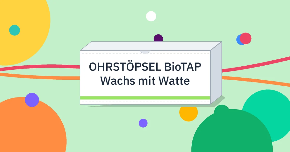 Symbolbild: Packung mit der Aufschrift OHRSTÖPSEL BioTAP Wachs mit Watte (PZN 10015126) – Verfügbarkeit und Bezug in Apotheken in Frankfurt am Main