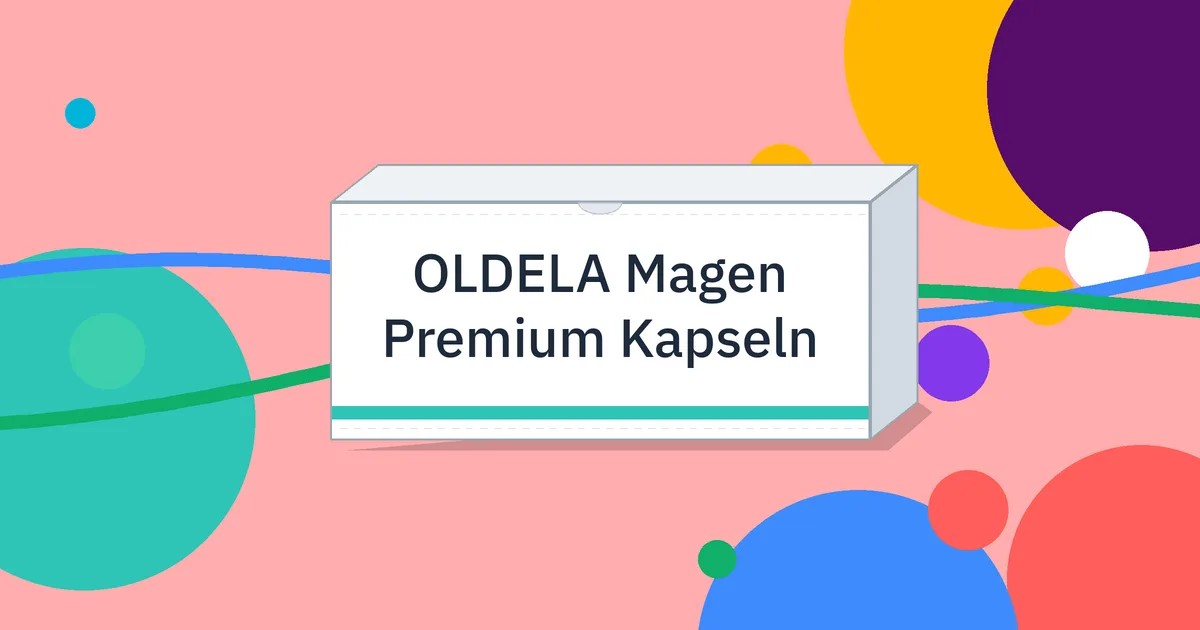Symbolbild: Packung mit der Aufschrift OLDELA Magen Premium Kapseln (PZN 19215795) – Verfügbarkeit und Bezug in Apotheken in Frankfurt am Main