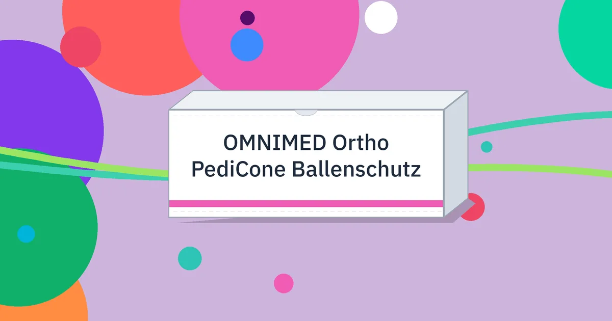 Symbolbild: Packung mit der Aufschrift OMNIMED Ortho PediCone Ballenschutz (PZN 16356495) – Verfügbarkeit und Bezug in Apotheken in Frankfurt am Main