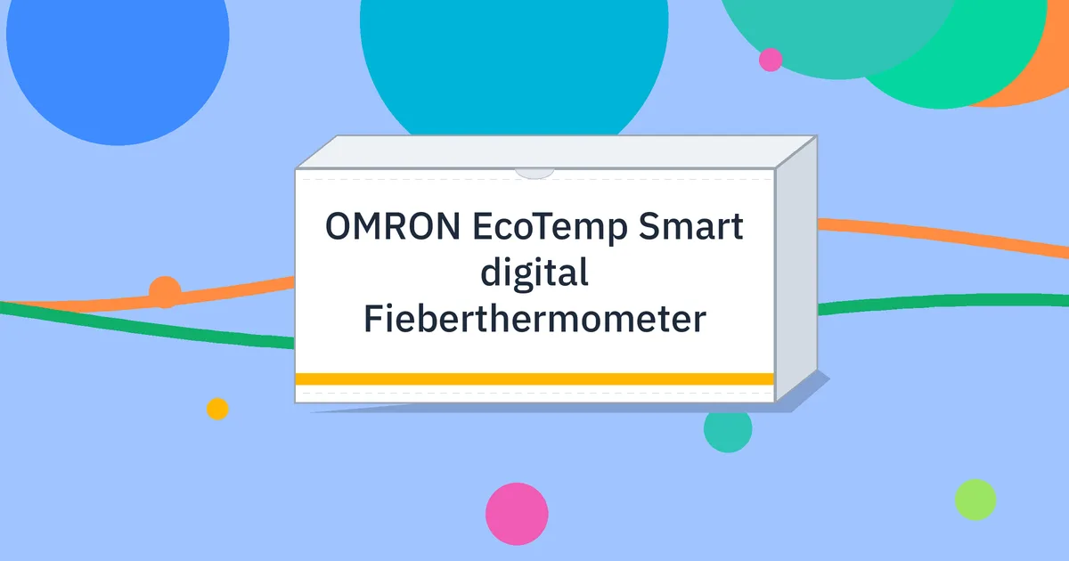 Symbolbild: Packung mit der Aufschrift OMRON EcoTemp Smart digital Fieberthermometer (PZN 05376448) – Verfügbarkeit und Bezug in Apotheken in Frankfurt am Main