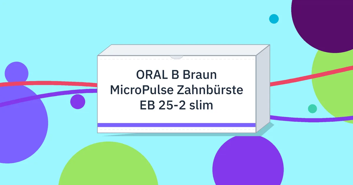 Symbolbild: Packung mit der Aufschrift ORAL B Braun MicroPulse Zahnbürste EB 25-2 slim (PZN 05016603) – Verfügbarkeit und Bezug in Apotheken in Frankfurt am Main