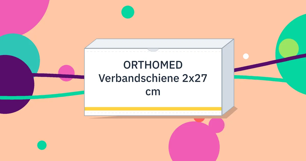 Symbolbild: Packung mit der Aufschrift ORTHOMED Verbandschiene 2x27 cm (PZN 03893808) – Verfügbarkeit und Bezug in Apotheken in Frankfurt am Main