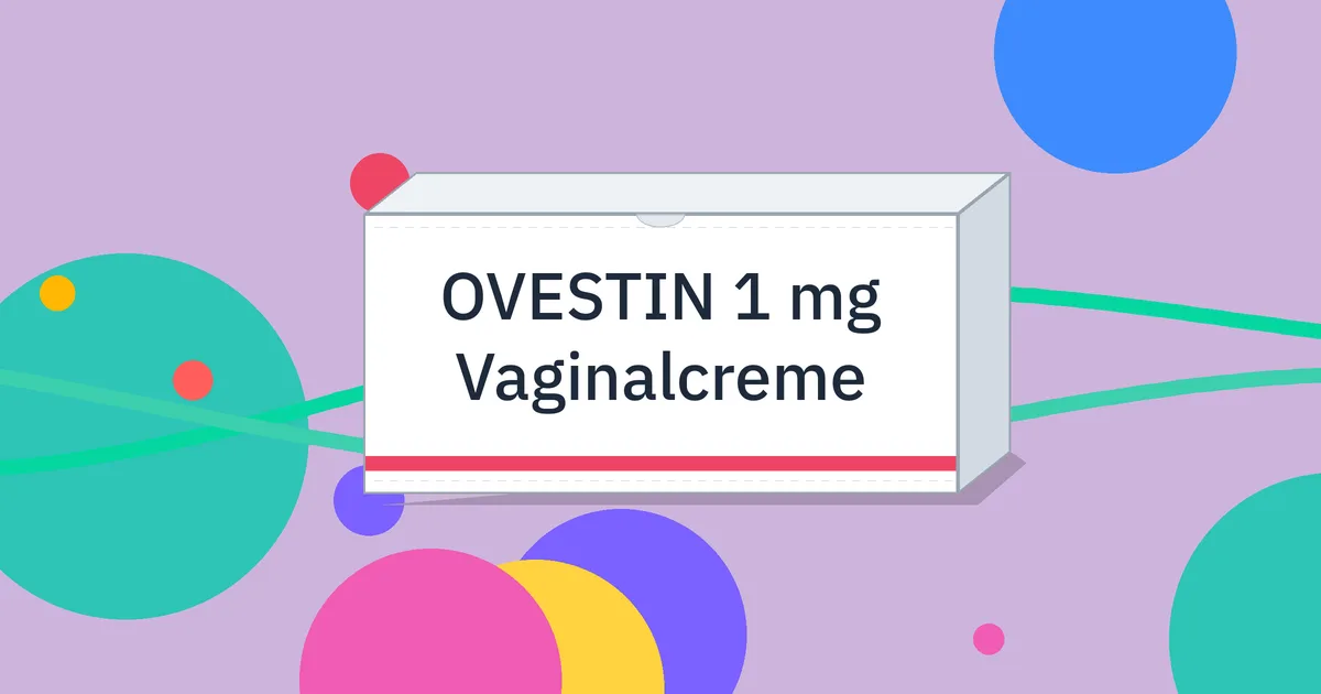 Symbolbild: Packung mit der Aufschrift OVESTIN 1 mg Vaginalcreme (PZN 20032284) – Verfügbarkeit und Bezug in Apotheken in Frankfurt am Main