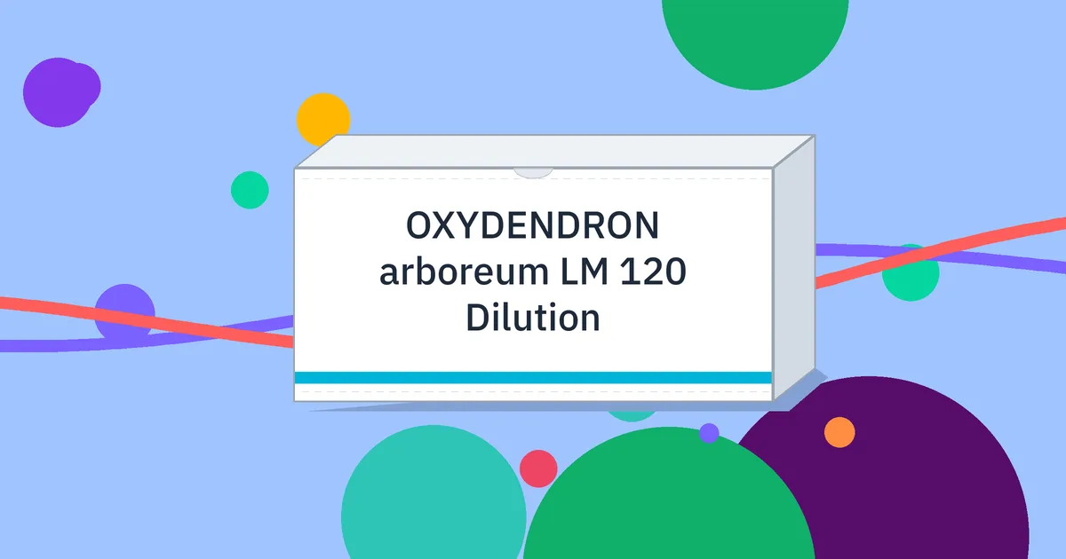 Symbolbild: Packung mit der Aufschrift OXYDENDRON arboreum LM 120 Dilution (PZN 13629722) – Verfügbarkeit und Bezug in Apotheken in Frankfurt am Main