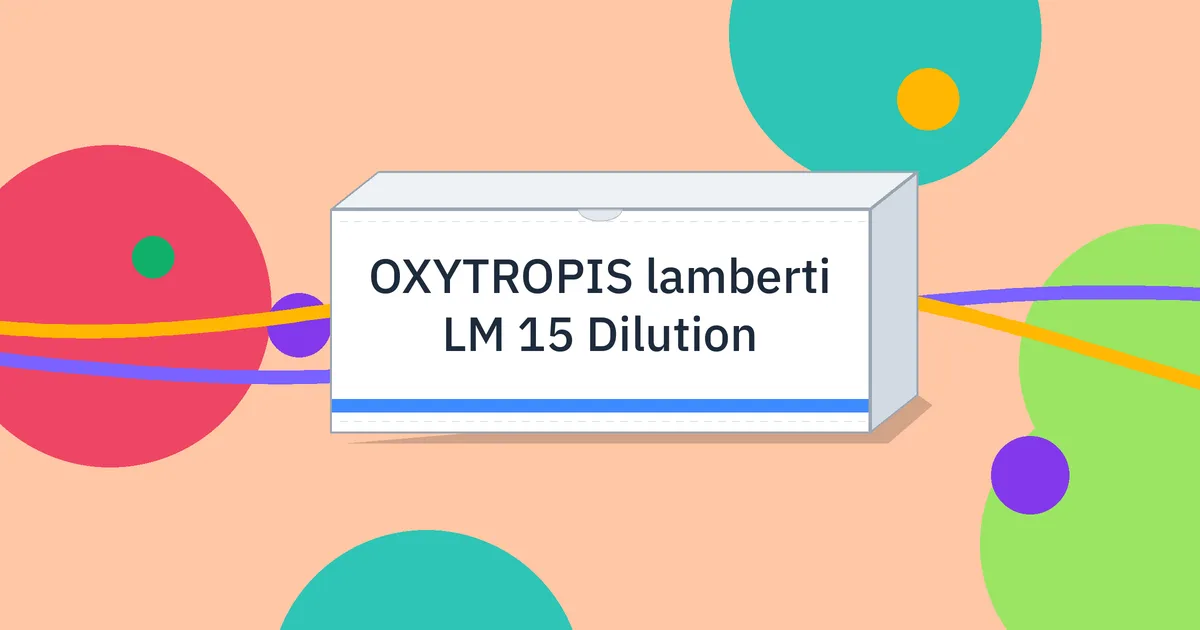 Symbolbild: Packung mit der Aufschrift OXYTROPIS lamberti LM 15 Dilution (PZN 13629886) – Verfügbarkeit und Bezug in Apotheken in Frankfurt am Main