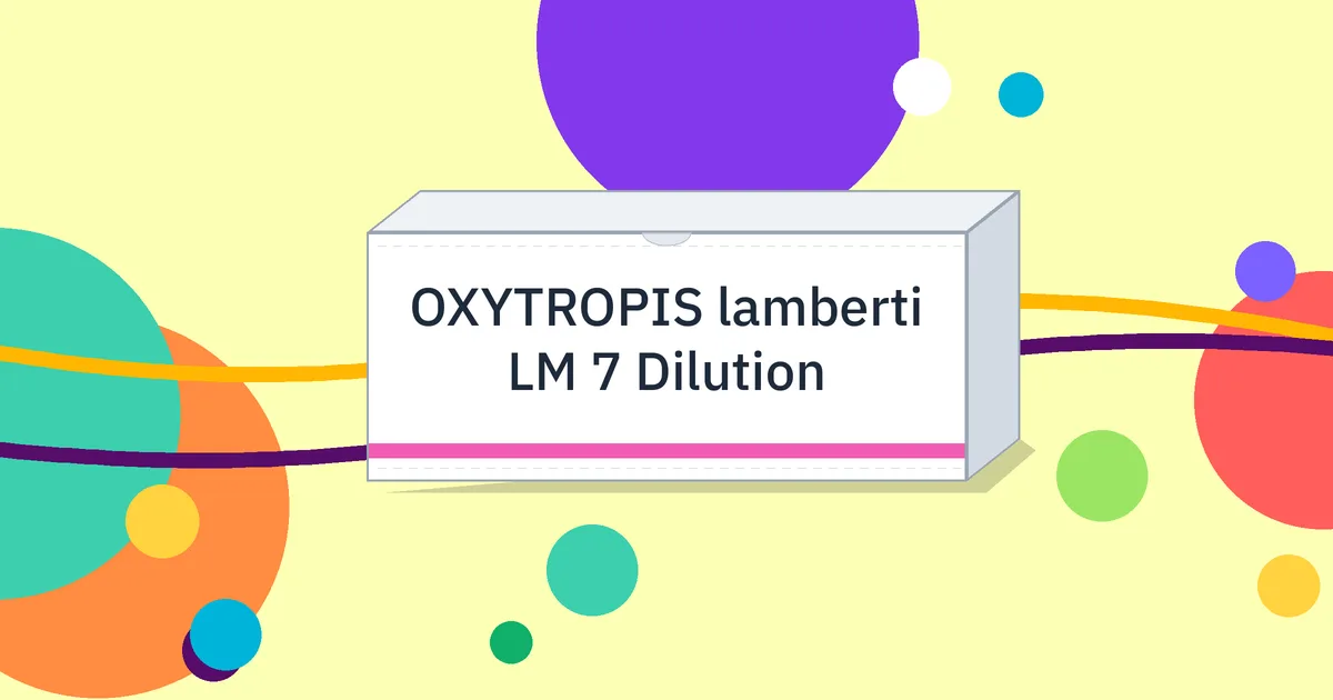 Symbolbild: Packung mit der Aufschrift OXYTROPIS lamberti LM 7 Dilution (PZN 13629797) – Verfügbarkeit und Bezug in Apotheken in Frankfurt am Main