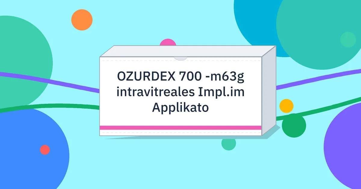 Symbolbild: Packung mit der Aufschrift OZURDEX 700 -m63g intravitreales Impl.im Applikato (PZN 12573238) – Verfügbarkeit und Bezug in Apotheken in Frankfurt am Main