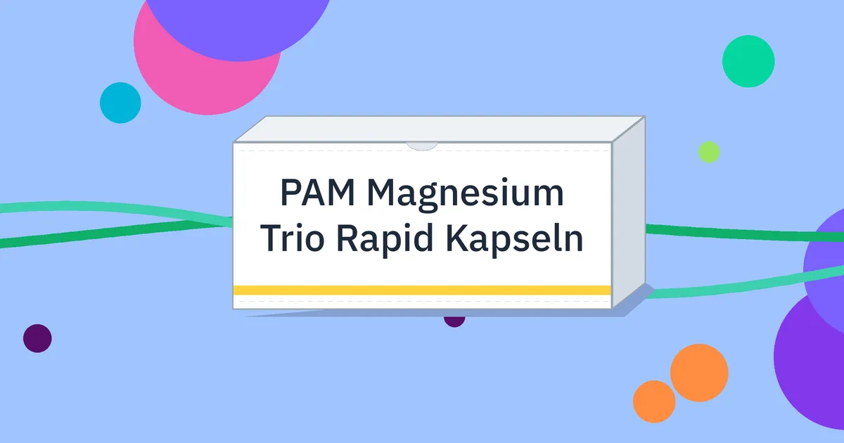 Symbolbild: Packung mit der Aufschrift PAM Magnesium Trio Rapid Kapseln (PZN 20596058) – Verfügbarkeit und Bezug in Apotheken in Frankfurt am Main