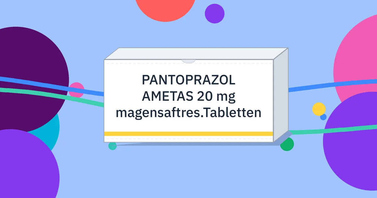 Symbolbild: Packung mit der Aufschrift PANTOPRAZOL AMETAS 20 mg magensaftres.Tabletten (PZN 18603087) – Verfügbarkeit und Bezug in Apotheken in Frankfurt am Main