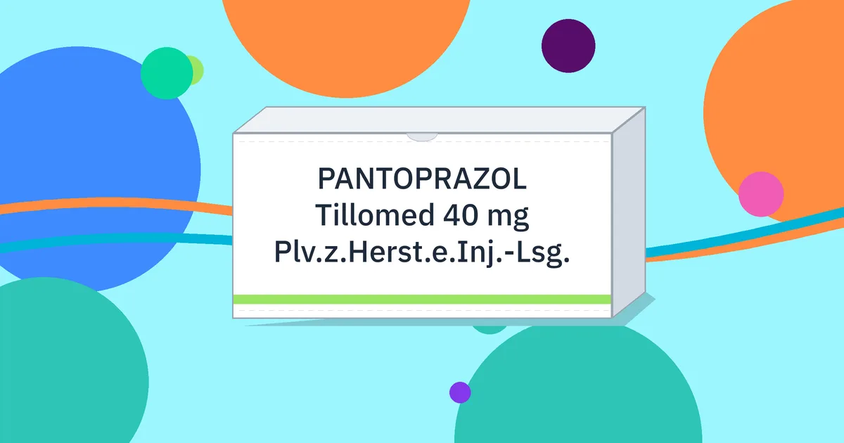 Symbolbild: Packung mit der Aufschrift PANTOPRAZOL Tillomed 40 mg Plv.z.Herst.e.Inj.-Lsg. (PZN 16244862) – Verfügbarkeit und Bezug in Apotheken in Frankfurt am Main