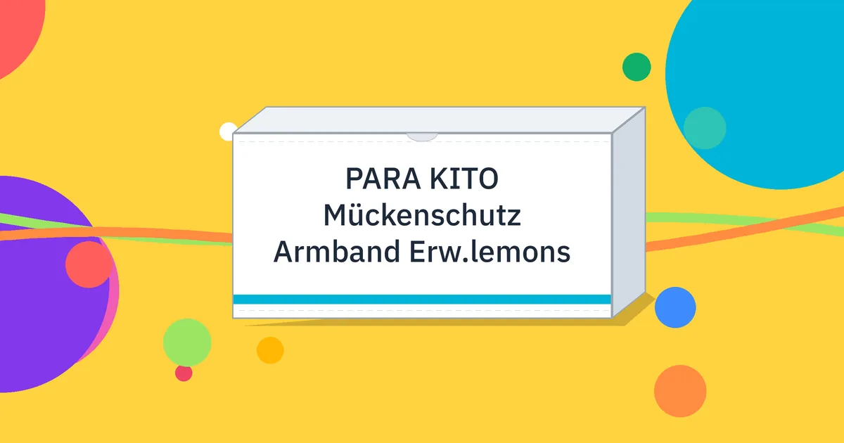 Symbolbild: Packung mit der Aufschrift PARA KITO Mückenschutz Armband Erw.lemons (PZN 19132141) – Verfügbarkeit und Bezug in Apotheken in Frankfurt am Main