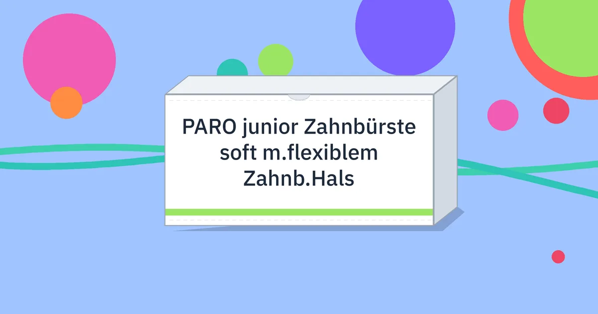 Symbolbild: Packung mit der Aufschrift PARO junior Zahnbürste soft m.flexiblem Zahnb.Hals (PZN 17372042) – Verfügbarkeit und Bezug in Apotheken in Frankfurt am Main