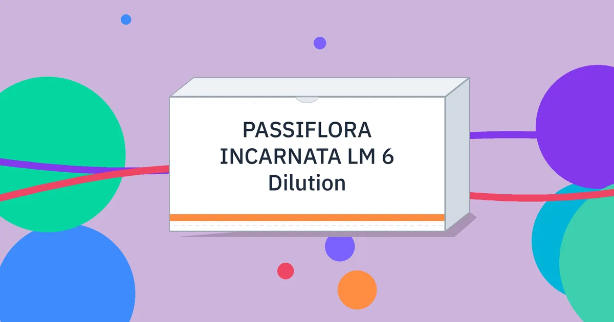 Symbolbild: Packung mit der Aufschrift PASSIFLORA INCARNATA LM 6 Dilution (PZN 12976700) – Verfügbarkeit und Bezug in Apotheken in Frankfurt am Main