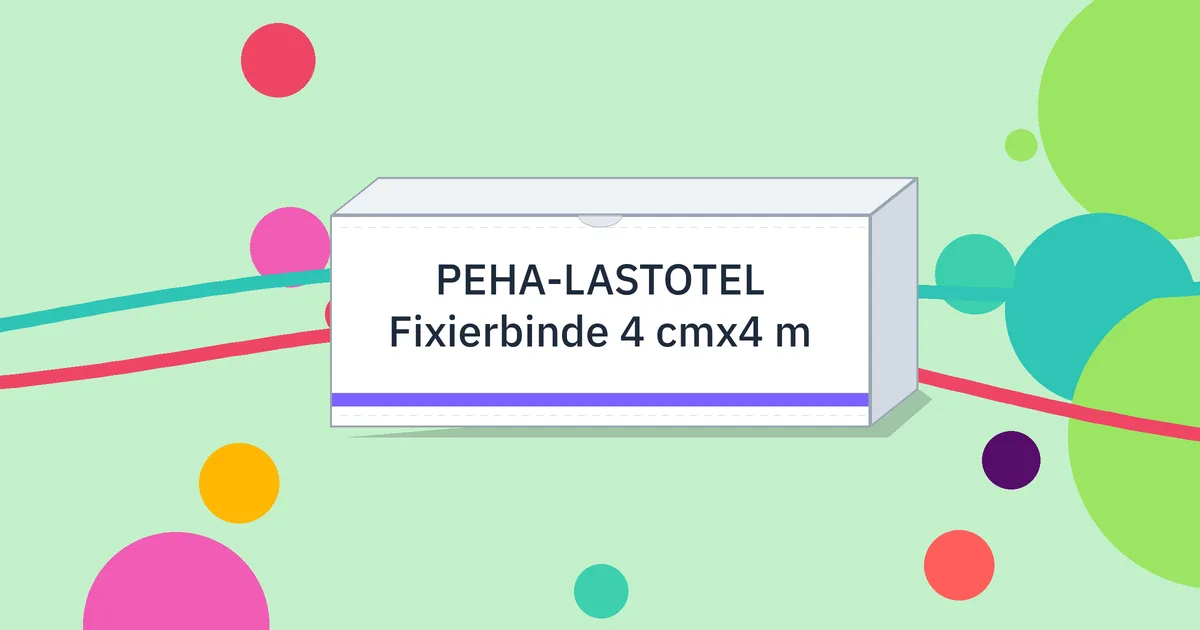 Symbolbild: Packung mit der Aufschrift PEHA-LASTOTEL Fixierbinde 4 cmx4 m (PZN 10069369) – Verfügbarkeit und Bezug in Apotheken in Frankfurt am Main