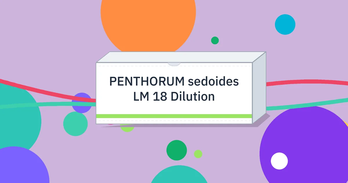 Symbolbild: Packung mit der Aufschrift PENTHORUM sedoides LM 18 Dilution (PZN 13634717) – Verfügbarkeit und Bezug in Apotheken in Frankfurt am Main