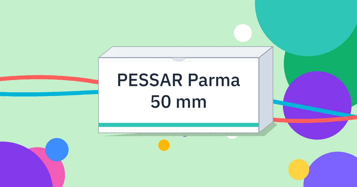 Symbolbild: Packung mit der Aufschrift PESSAR Parma 50 mm (PZN 01734566) – Verfügbarkeit und Bezug in Apotheken in Frankfurt am Main