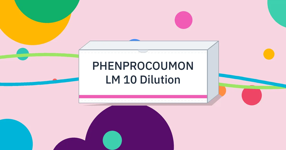 Symbolbild: Packung mit der Aufschrift PHENPROCOUMON LM 10 Dilution (PZN 13637851) – Verfügbarkeit und Bezug in Apotheken in Frankfurt am Main