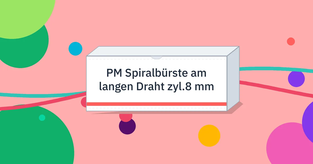 Symbolbild: Packung mit der Aufschrift PM Spiralbürste am langen Draht zyl.8 mm (PZN 17447863) – Verfügbarkeit und Bezug in Apotheken in Frankfurt am Main