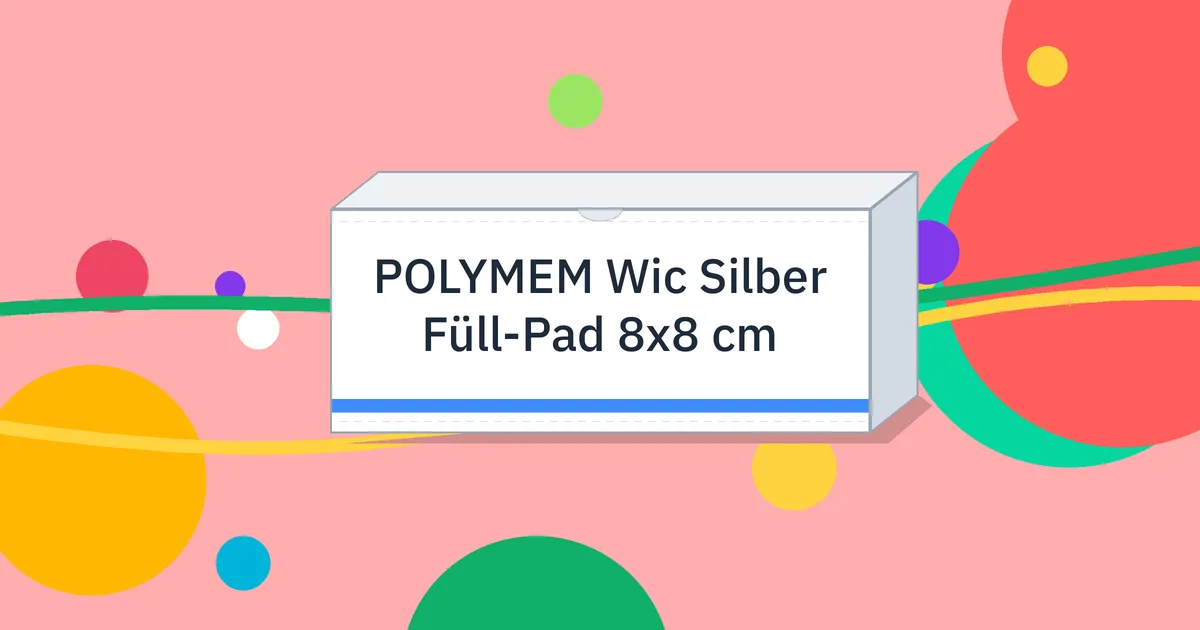 Symbolbild: Packung mit der Aufschrift POLYMEM Wic Silber Füll-Pad 8x8 cm (PZN 02811292) – Verfügbarkeit und Bezug in Apotheken in Frankfurt am Main