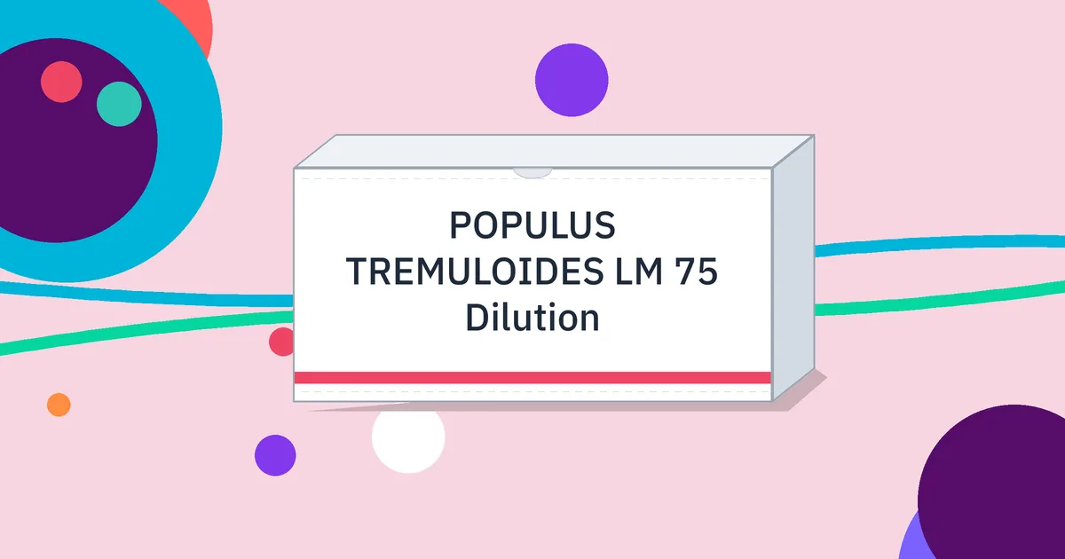 Symbolbild: Packung mit der Aufschrift POPULUS TREMULOIDES LM 75 Dilution (PZN 13665008) – Verfügbarkeit und Bezug in Apotheken in Frankfurt am Main
